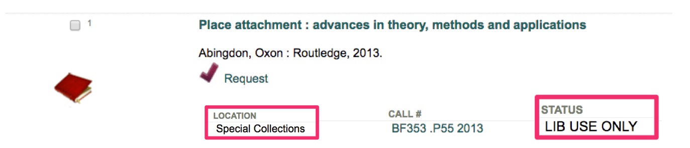 What does 'STATUS' mean when I am looking at a book in the catalogue ...